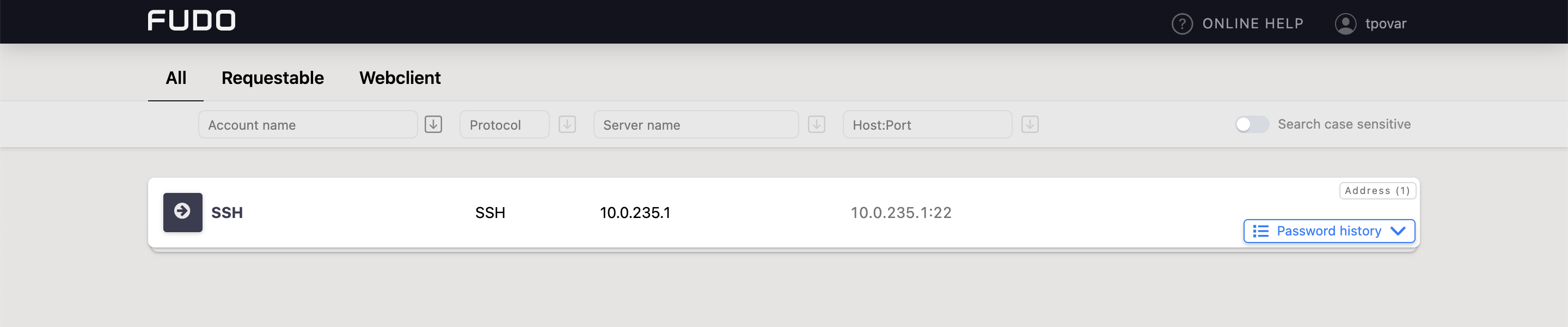 Displaying Passwords History — Fudo Pam 50 User Portal Documentation