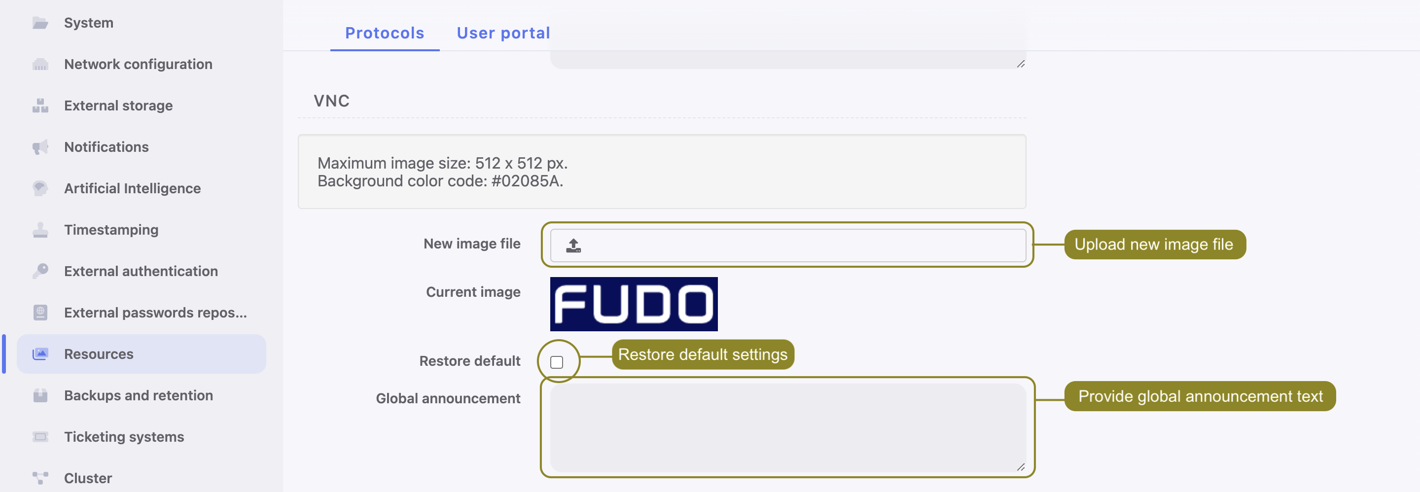 RDP/VNC login screen configuration — Fudo PAM 5.2 - System Documentation