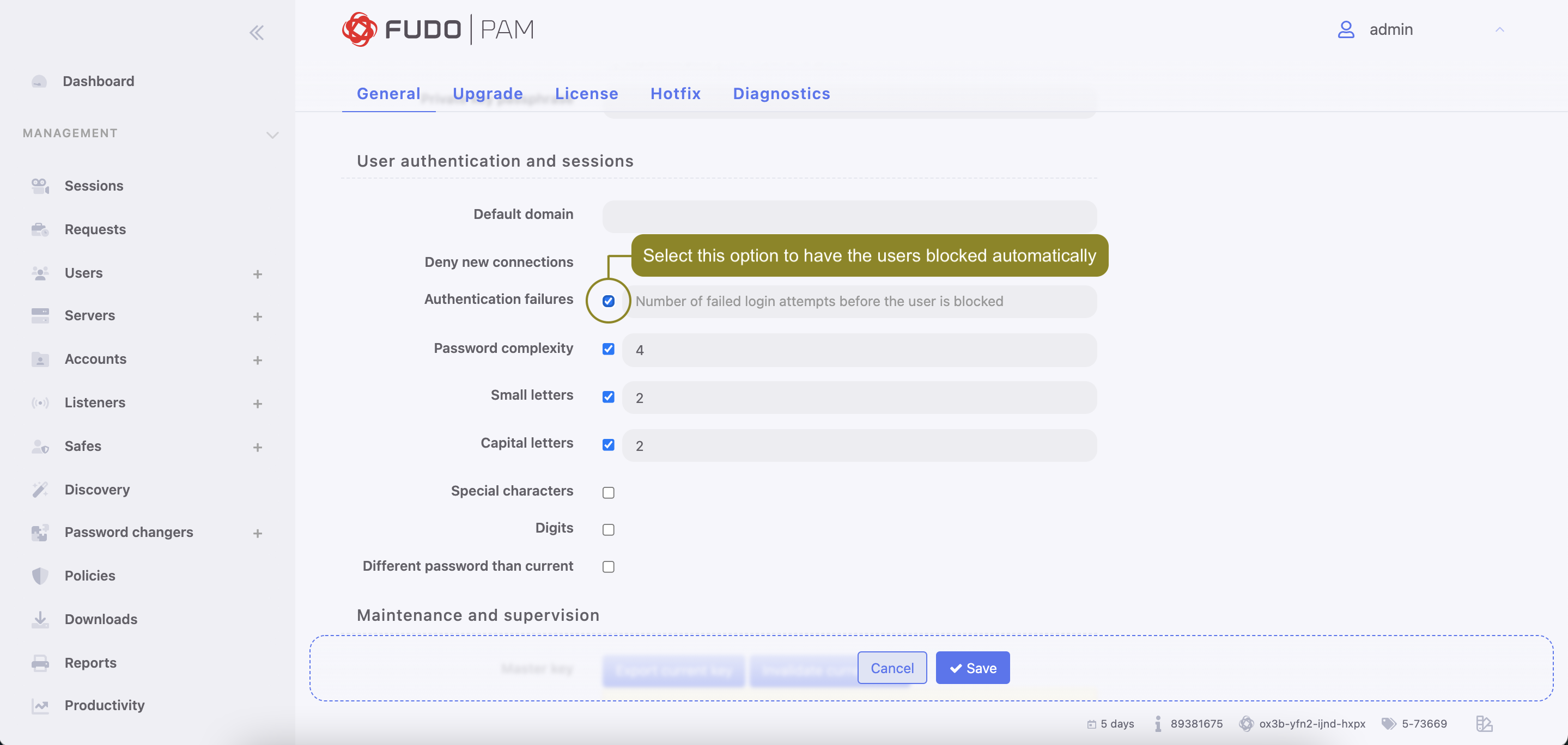 Creating a user — Fudo Enterprise 5.5 - System Documentation