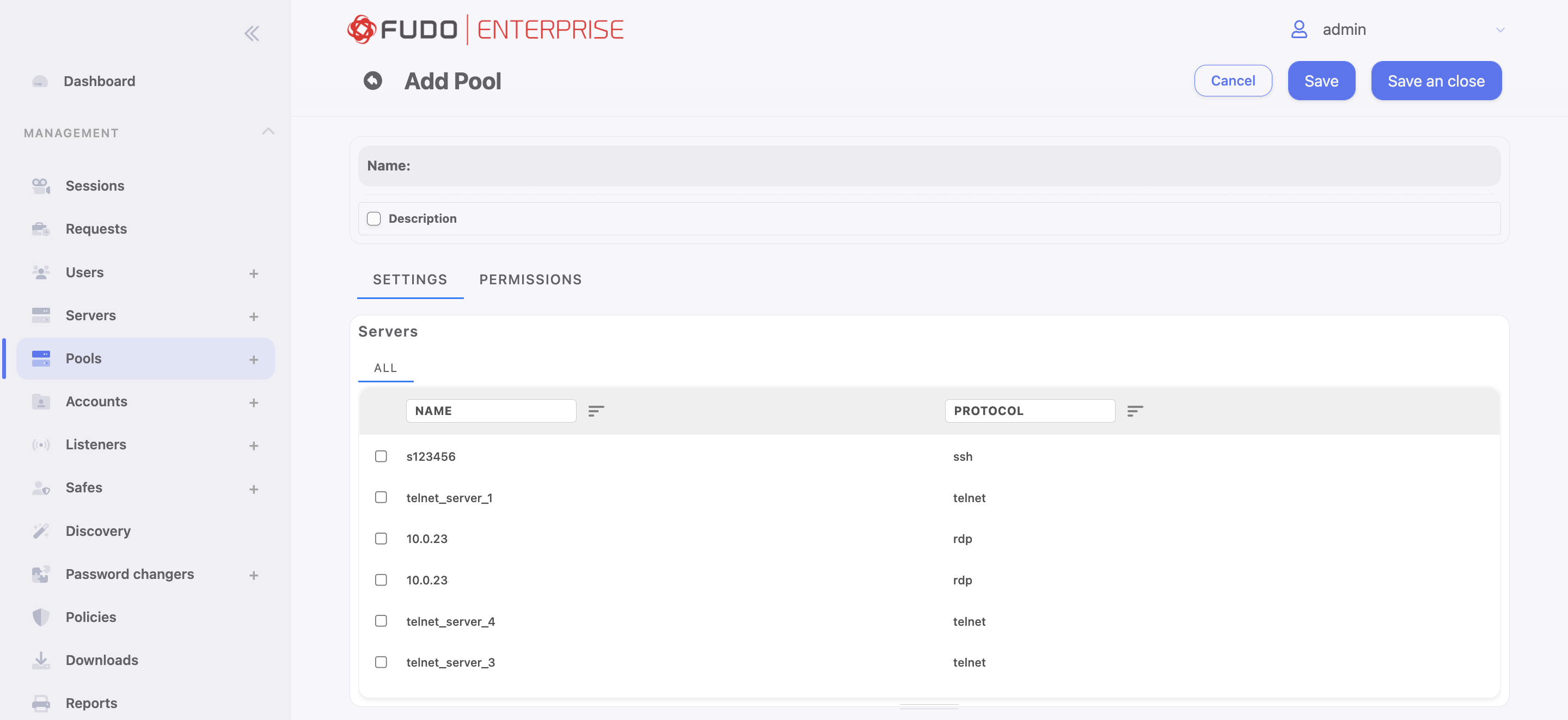Pools — Fudo Enterprise 5.5 - System Documentation