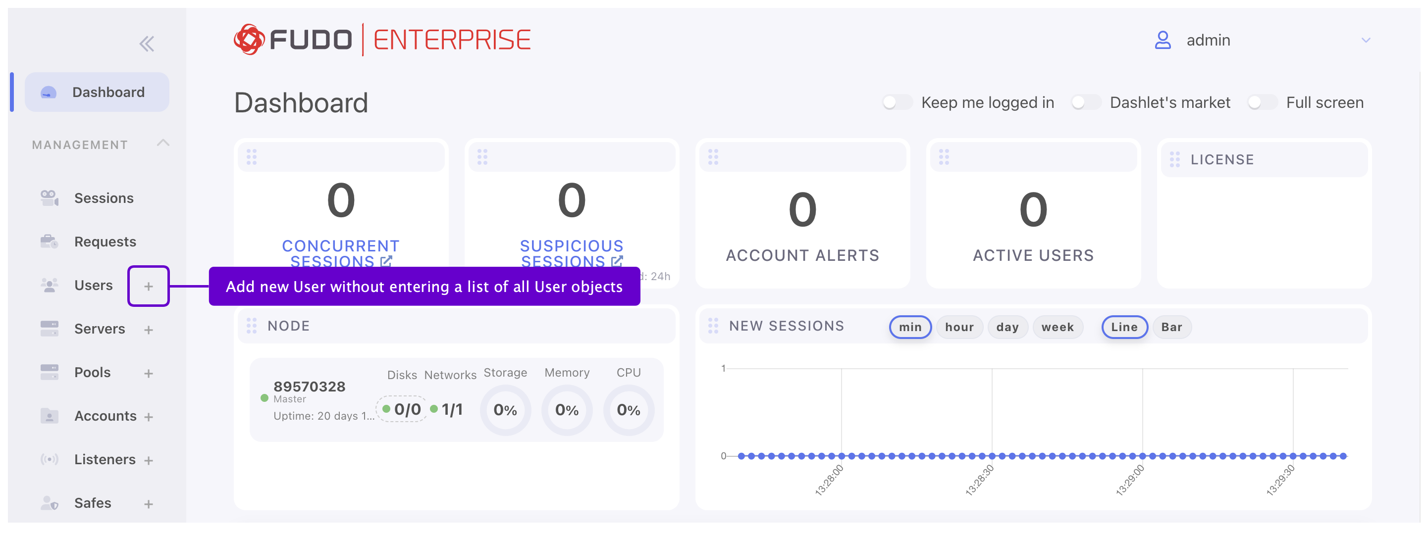 Creating a user — Fudo Enterprise 5.5 - System Documentation