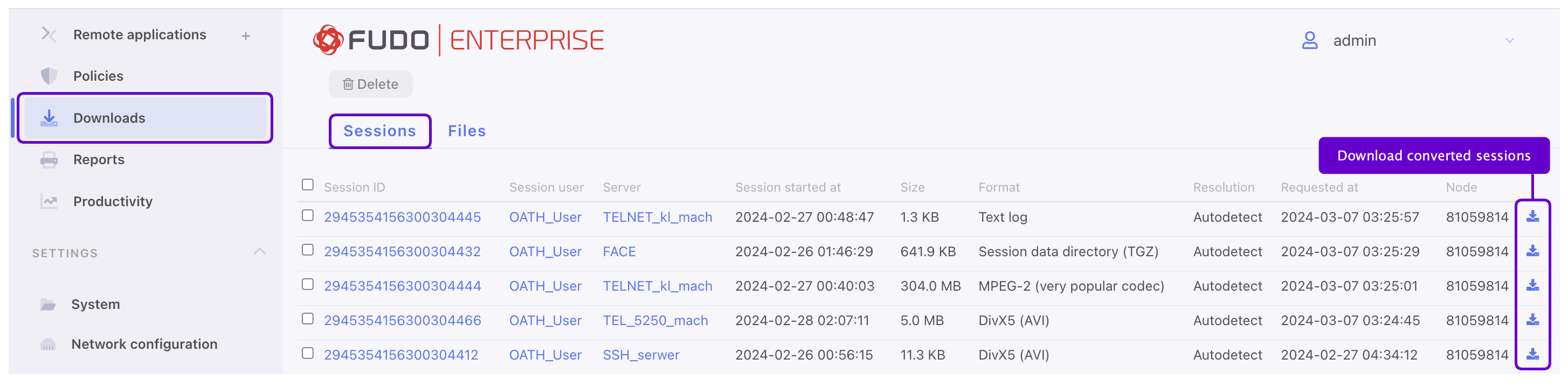 Downloads — Fudo Enterprise 5.5 - System Documentation
