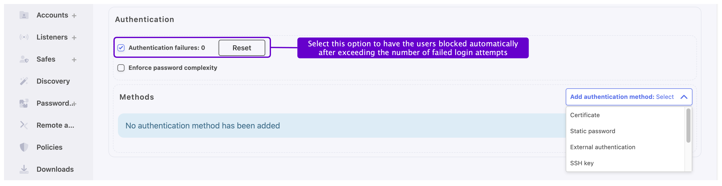 Creating a user — Fudo Enterprise 5.5 - System Documentation