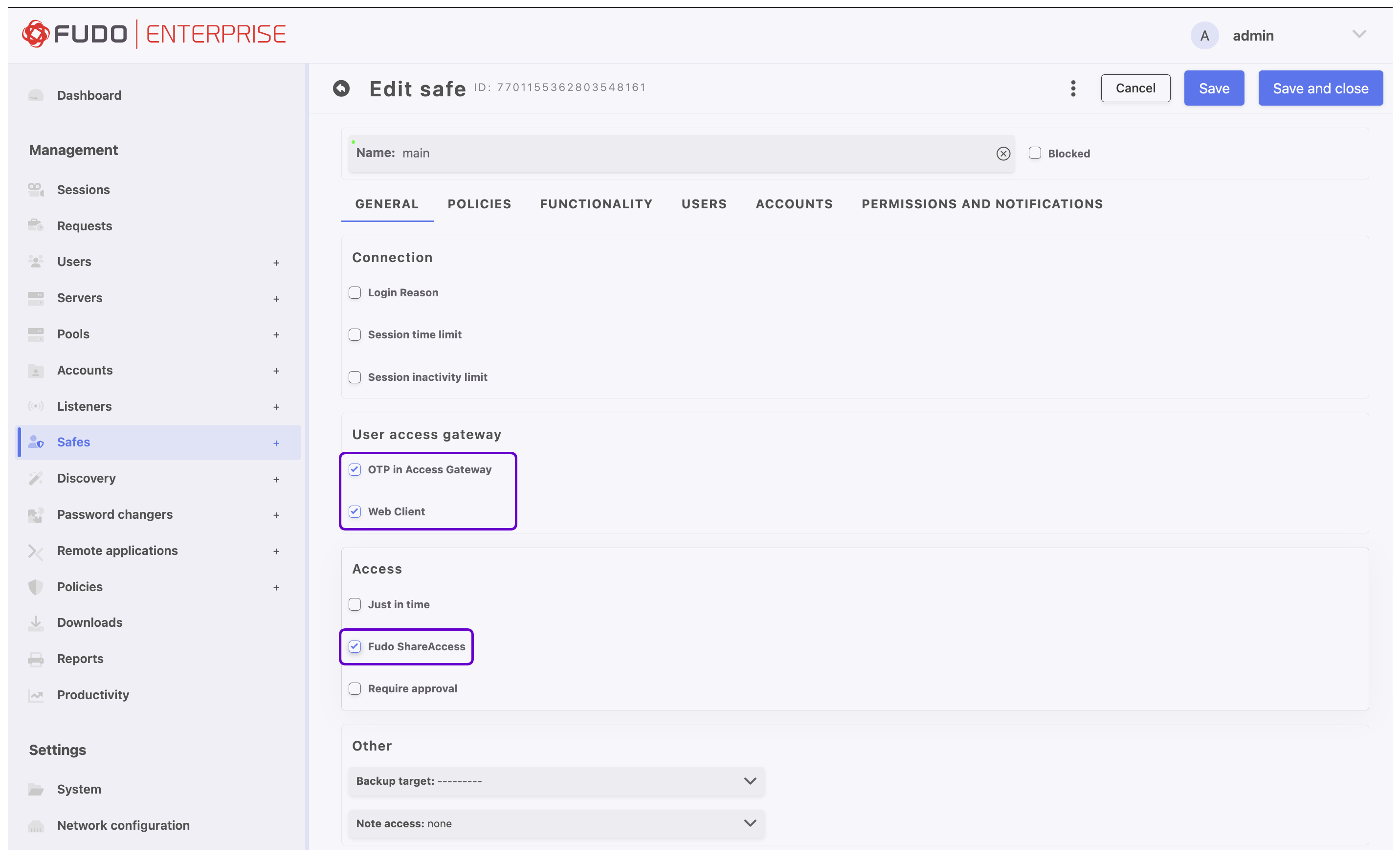 Manage Access to Resources — Fudo Enterprise 5.5 - System Documentation