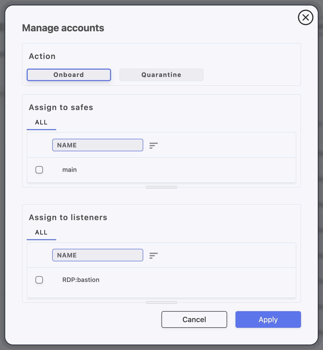 Managing Discovered Accounts — Fudo Enterprise 5.6 - System Documentation