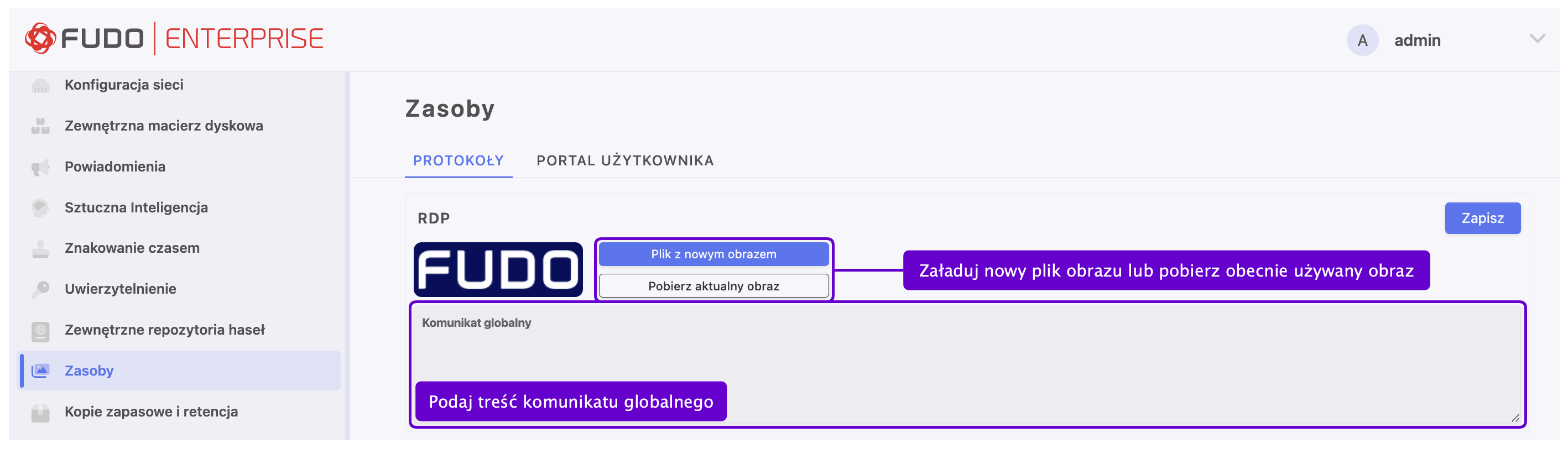 Konfiguracja ekranu logowania RDP/SSH/VNC — Fudo Enterprise 5.6 - Dokumentacja Systemu