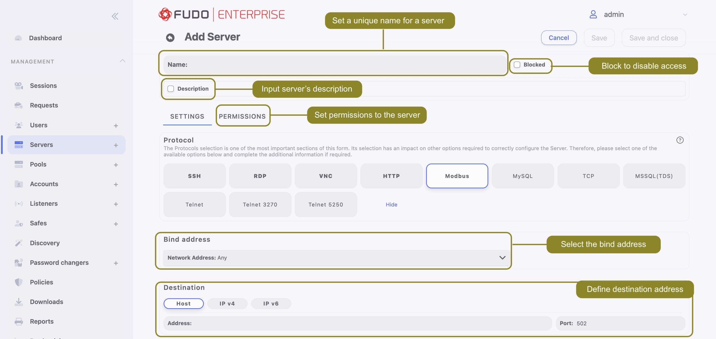 Creating A Modbus Server — Fudo Enterprise 55 System Documentation